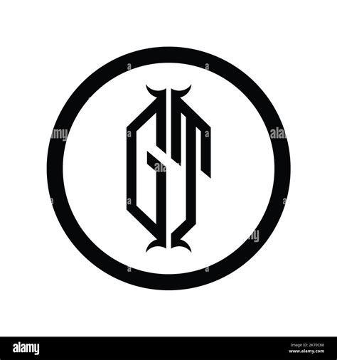 Tg Logo Monogram Letter With Hexagon Horn Shape Design Template Stock
