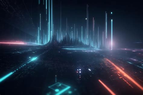 Premium Photo Data Technology Abstract Futuristic And Big Data Visualization