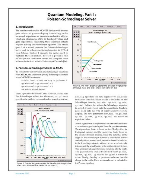 Quantum Modeling Part I Poisson Schrodinger Solver Silvaco