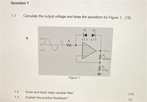 solved 1 1 calculate the output voltage and draw the