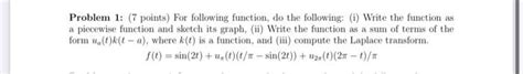 Solved Problem 1 7 Points For Following Function Do The