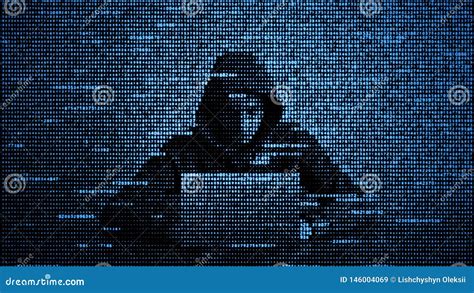 hacker in data security concept hacker using laptop hacking the