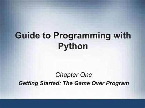 Ppt Guide To Programming With Python Powerpoint Presentation Free Download Id