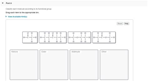 Part A Classify Each Molecule According To Its Functional Group Drag