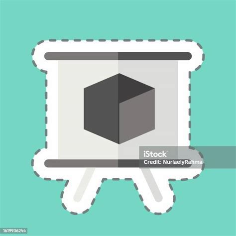 스티커 라인 컷 3d 프리젠테이션 3d 시각화 기호와 관련이 있습니다 심플한 디자인 편집 가능 간단한 그림 3차원 형태에 대한
