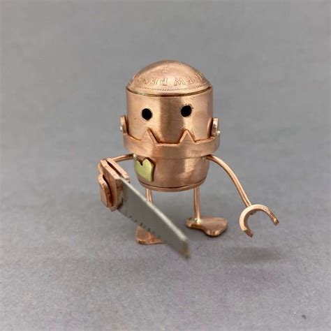 Elmo A Tiny Robot Made From Old Coins And Recycled Metal