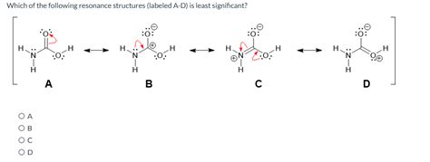 Solved Which of the following resonance structures (labeled | Chegg.com
