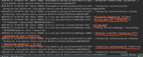 spring事务开发经验 回滚和不回滚？ spring的事务中 如果sql执行错误事务会自动回滚吗 csdn博客