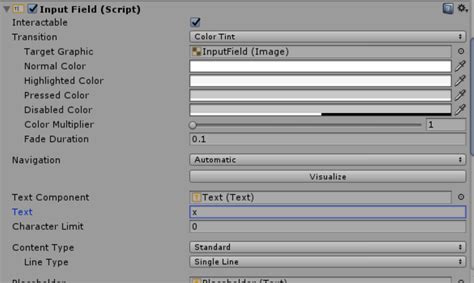 set default text of an input field questions and answers unity