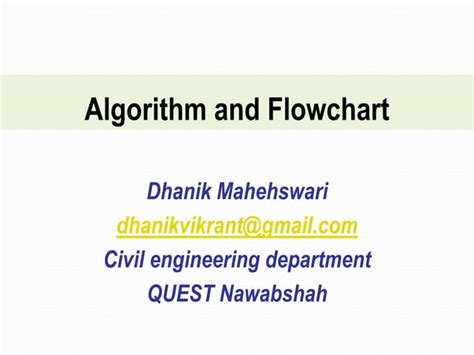 Flowchart And Algorithm Ppt
