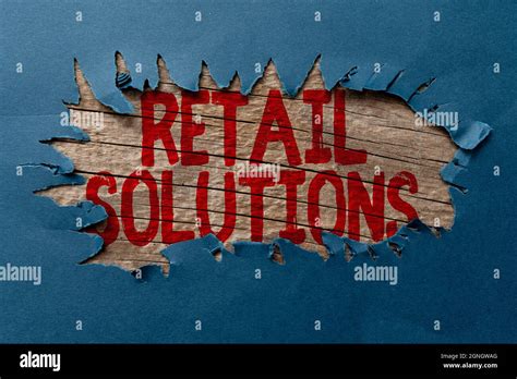 Hand Writing Sign Retail Solutions Business Concept Process Of Promoting Greater Sale And
