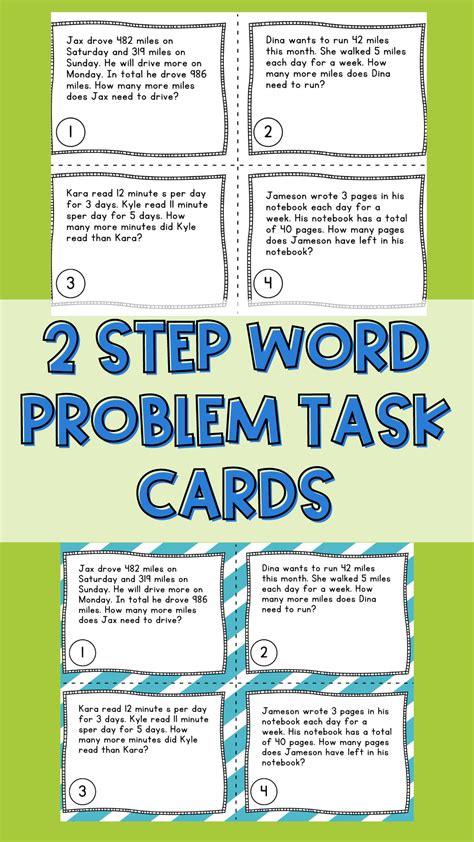 use these multistep word problem task cards in your room to help