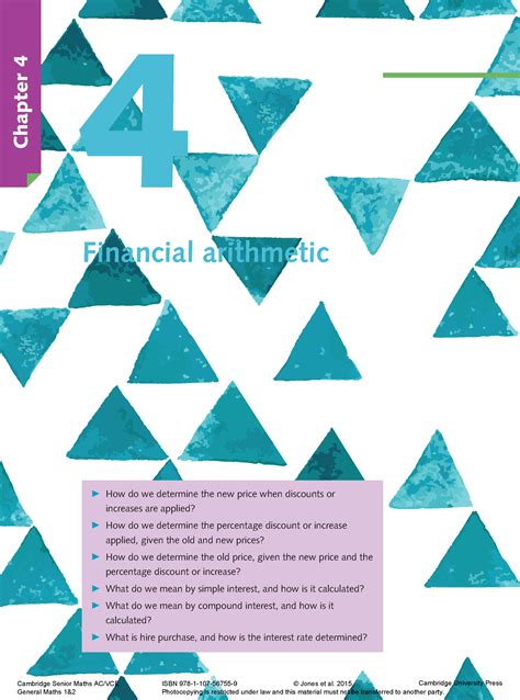 Chapter 4 Financial Arithmetic 4 Chapter 4 Financial Arithmetic How