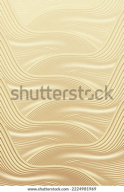3d Render Waveform Flowing Gold Abstract Stock Illustration 2224981969