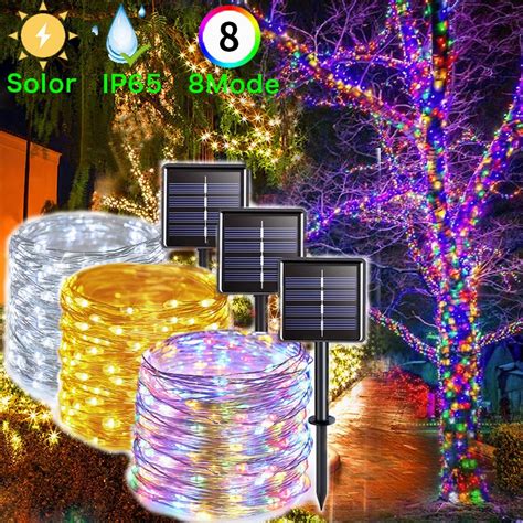 22m Solar Led String Light Outdoor Waterproof Hari Raya Garden Festoon