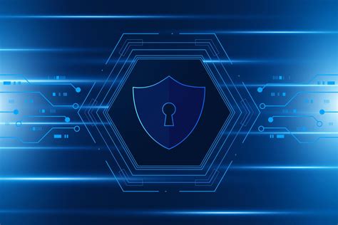 Cyber Security Technology Concept Shield With Keyhole Icon Personal