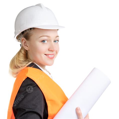 engineer woman consultant constructor adult photo background and