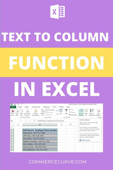 how to use the text to column function in excel excel tutorials
