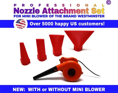 Professional Mini Blower Nozzle Attachment Set Of 4 For The Westminster Mini Blower Only