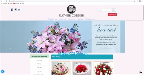 Full source code website bán hoa php thuần kết nối sql