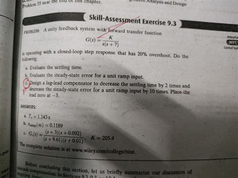 Solved Problem A Unity Feedback System With Forward