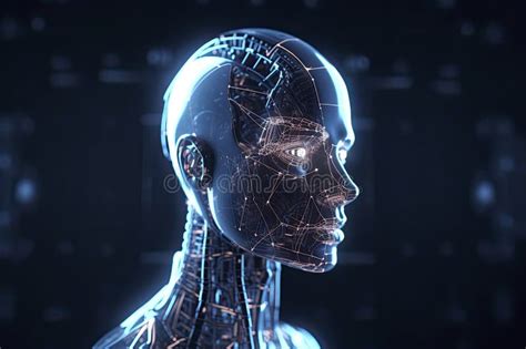 3d Rendering Artificial Intelligence Ai Research Of Robot And Cyborg Stock Illustration