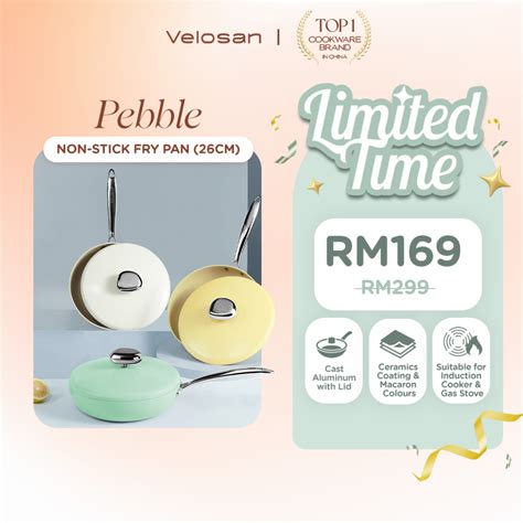 Limited Offer Velosan Pebble Non Stick Fry Pan 26cm Cast