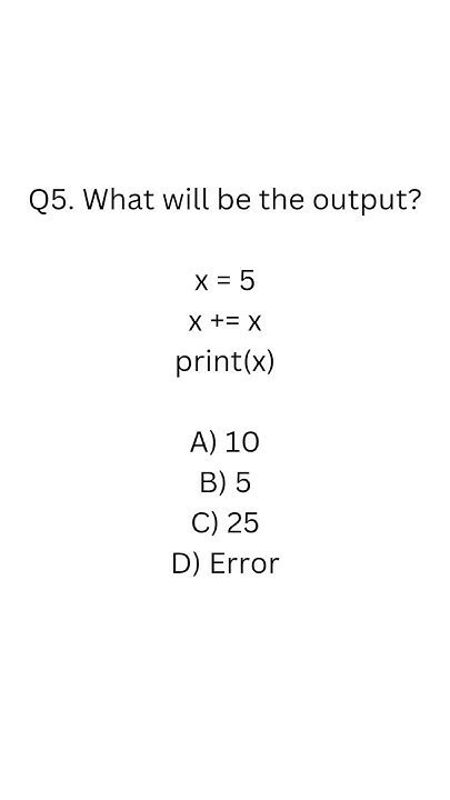 Sunday Mcqs On Python Shorts Viral Ytshorts Pythonshorts