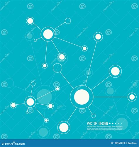 Virtual Abstract Background Stock Vector Illustration Of Line Molecule 128966228