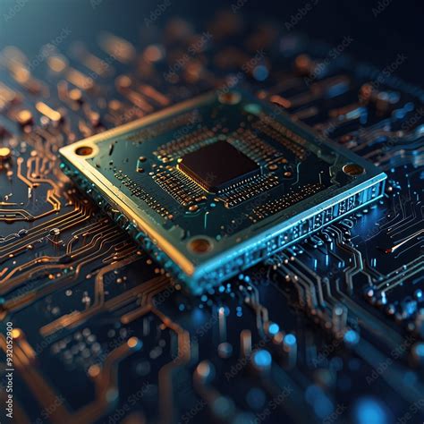 Abstract Technology Circuit Design Cpu Motherboard Of A Computer Board And Processor Created