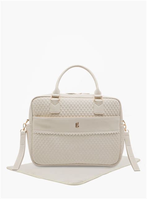 Giggles Quilted Diaper Bag With Zip Closure And Double Handle Online