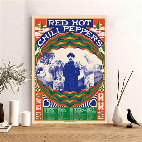 Chili Peppers Unlimited Love Tour 2022 2023 Canvas Poster Red Hot