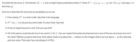 Consider The Structure Z With Domain Z Z And A Chegg
