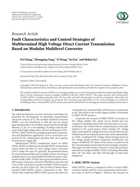 pdf fault characteristics and control strategies of multiterminal