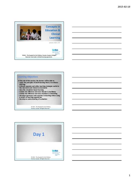 Lecture 1 Concepts In Clinical Learning And Education Pdf