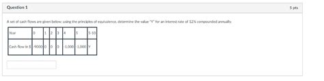 solved question 1 s pts a set of cash flows are given below