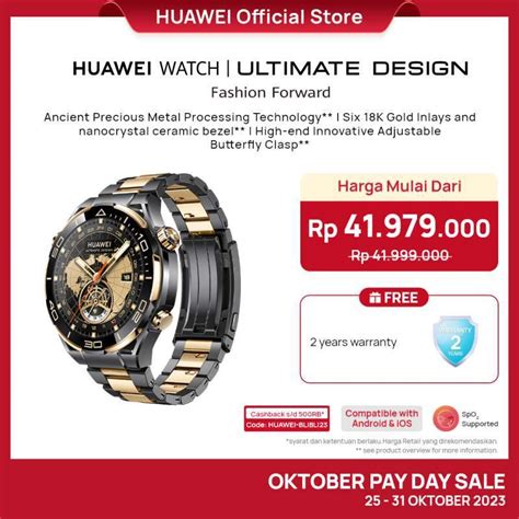 Jual Huawei Watch Ultimate Design Smartwatch Emas K Dan Paduan Titanium Tahan Air Hingga