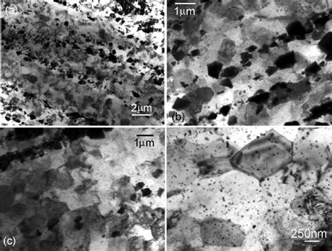 Bright Field Tem Micrographs Showing Microstructures Of Extruded