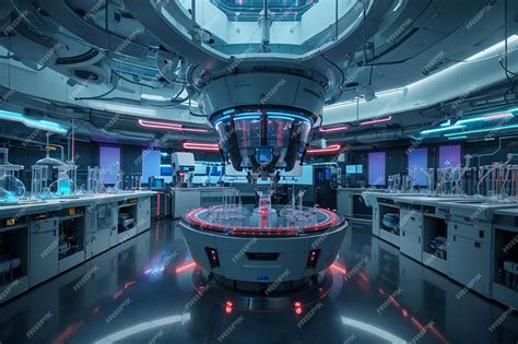 Premium Ai Image Photorealistic Futuristic Science Lab