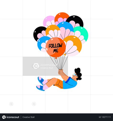 Man Holding Follow Me Balloons Animation By Creative Stall Lottiefiles