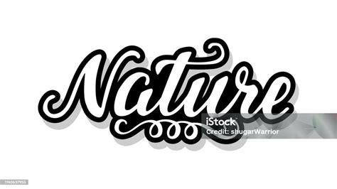 당신의 디자인 일러스트 개념에 대 한 자연 서 예 템플릿 텍스트입니다 필기 레터링 제목 벡터 단어 흰색 고립 된 배경 광고에 대한 스톡 벡터 아트 및 기타 이미지 Istock