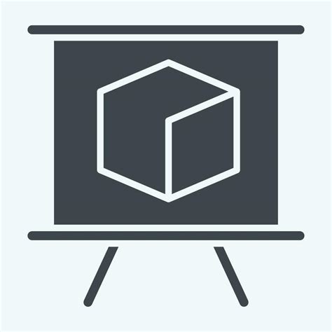 Icon 3d Presentation Related To 3d Visualization Symbol Glyph Style Simple Design Editable