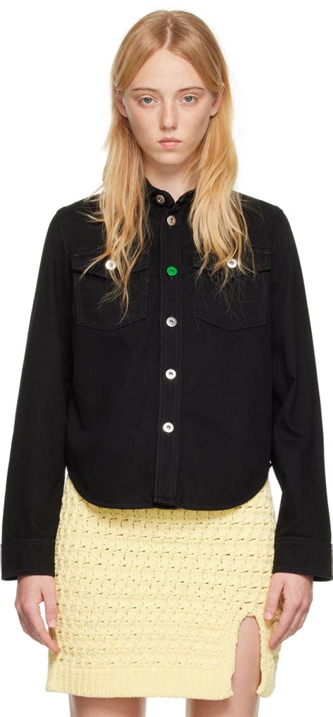 Bottega Veneta Black Button Denim Shirt Bottega Veneta