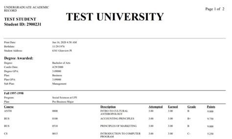 University Transcript Useready University Transcript Useready