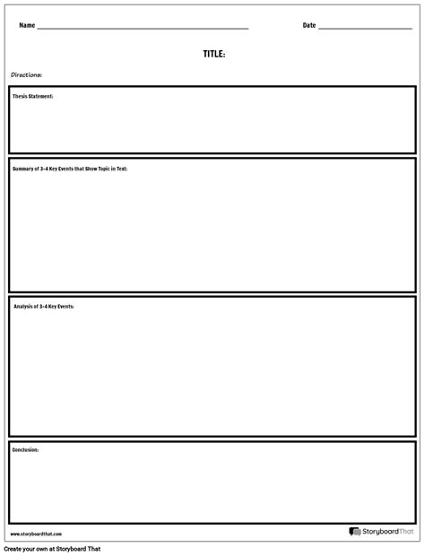 Simple 4 Boxes Critical Analysis Worksheet Storyboard