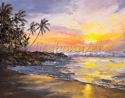 Ocean Sunset Oil Painting