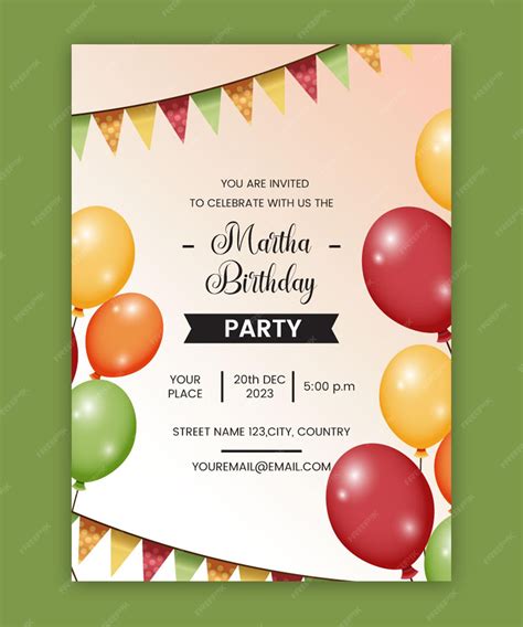 Premium Vector Birthday Party Invitation And Flyer Template