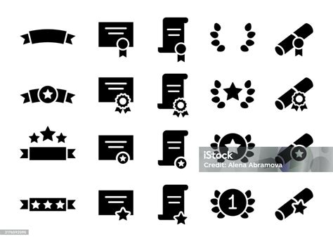 수상 아이콘 수상 및 업적 흑백 아이콘 세트 승리 경쟁 보상 격려 1 위의 개념 벡터 일러스트 레이 션 1위에 대한 스톡 벡터 아트 및 기타 이미지 Istock