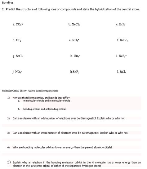 Solved Predict The Structure Of Following Ions Or Chegg