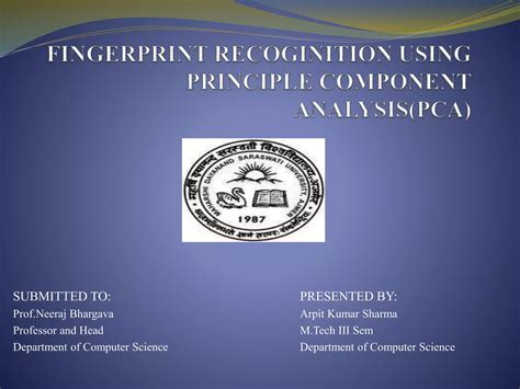Fingerprint Recognition Using Principle Component Analysispca
